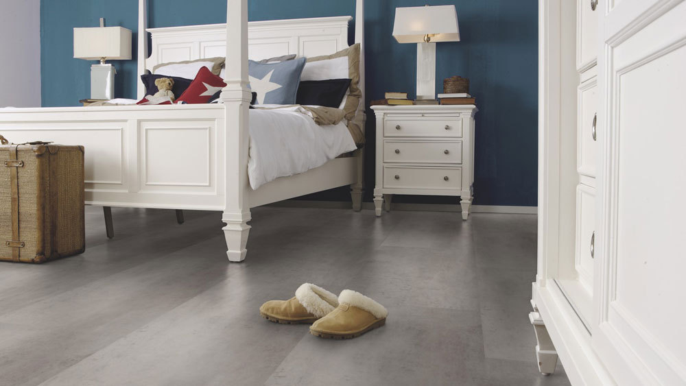 Wineo Vinylboden 800 Stone Raw Concrete Fliesenoptik gefaste Kante zum ...