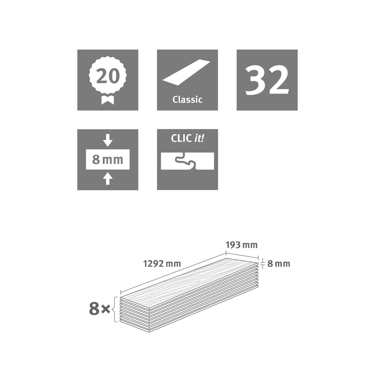 Egger Home Laminat 8/32 Classic White Matera Oak EHL107